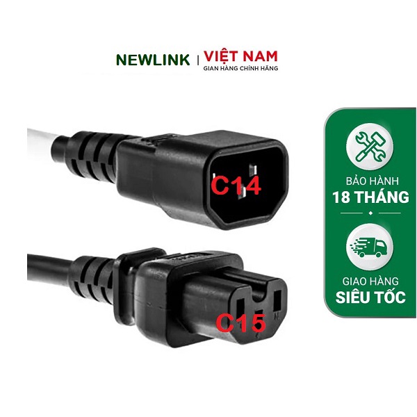 Dây nguồn C14 C15 dài 2M NEWLINK lõi 3x1.31mm2 (16AWG) NL-PC1415-2M- HÀNG CHÍNH HÃNG | Shopee ...