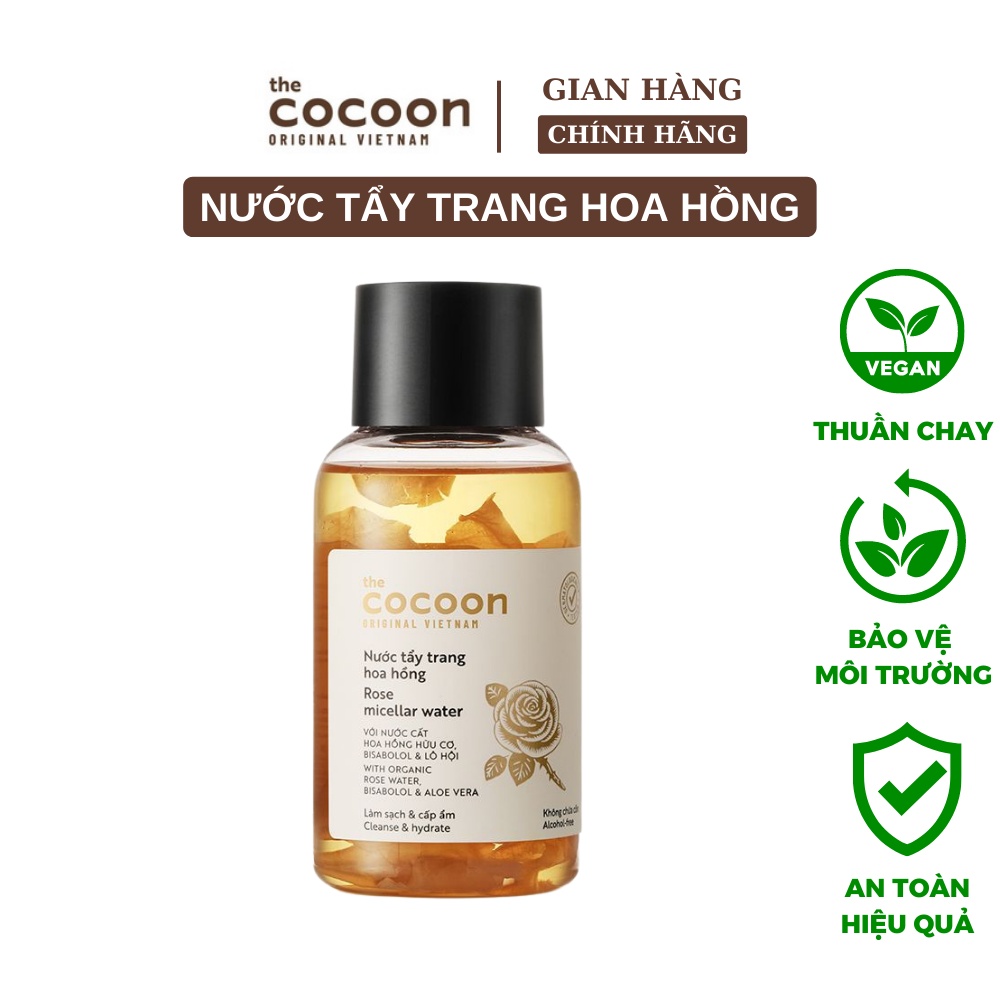 Nước tẩy trang Cocoon hoa hồng tẩy sạch makeup cấp ẩm da 140ml | Shopee ...