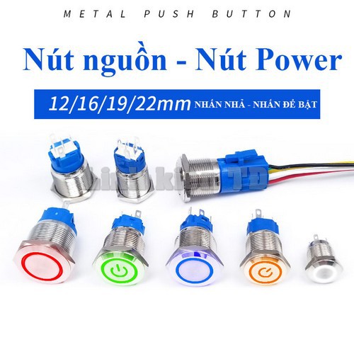 Nút nguồn nút power 12mm 16mm 19mm | Shopee Việt Nam