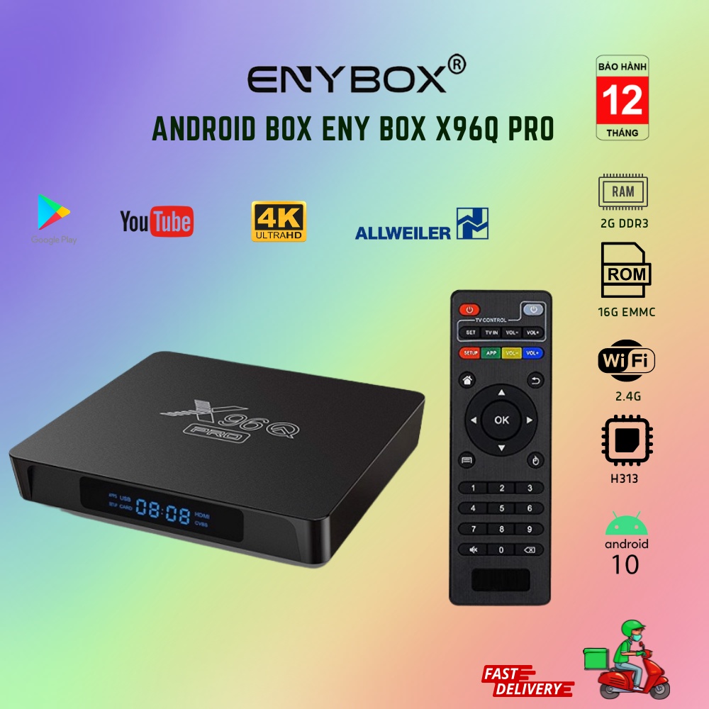 Android tivi Box X96Q Pro/TX3mini plus, Android 10, Ram 2GB, Bộ nhớ ...