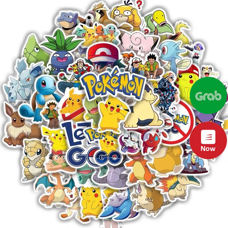 Bộ sticker Pokemon hình dán tem Pikachu Charizard Gengar Arcanine ...