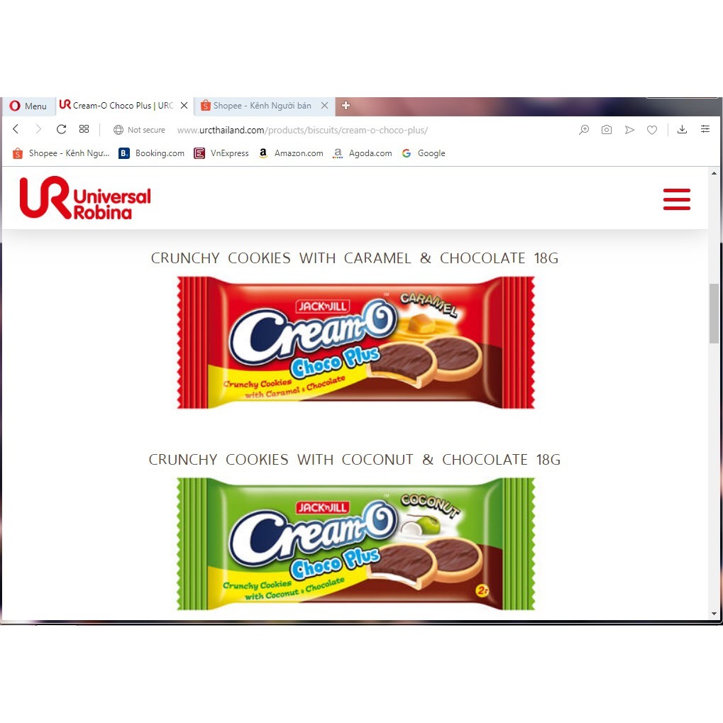 Bánh quy CREAM-O Thái Lan Choco Plus JACK&JILL 13g x 24 gói = 312g biscuit thailand kem sô cô la ...