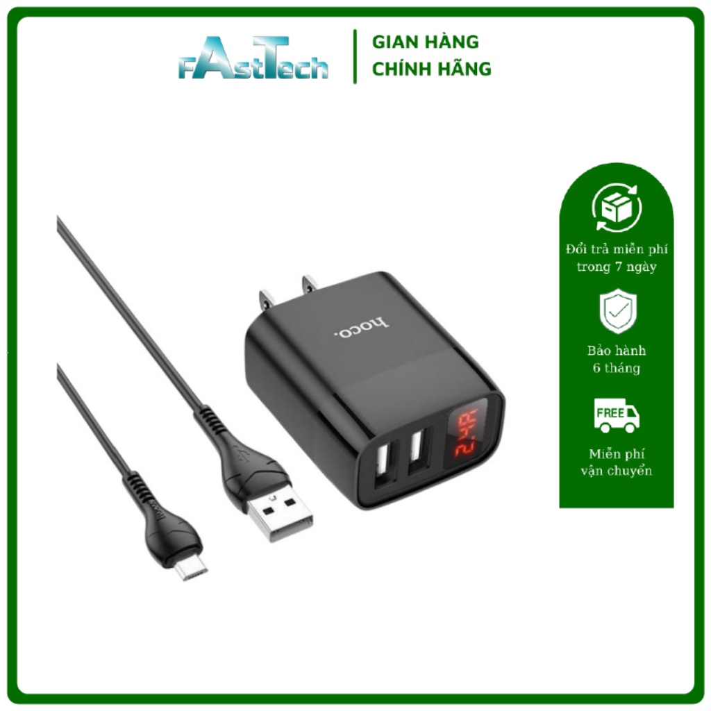 [Hàng Chính Hãng] Bộ Sạc Nhanh 2 Cổng HOCO C86 Màn Hình Led, Sạc Nhanh ...