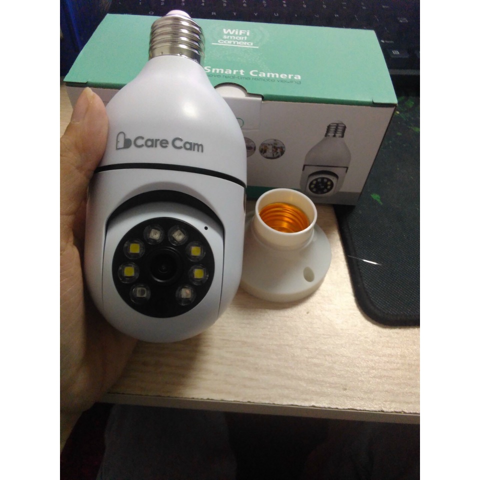 Camera CARECAM PRO kiểu bóng đèn , kết nối không dây - wifi, chống trộm ...
