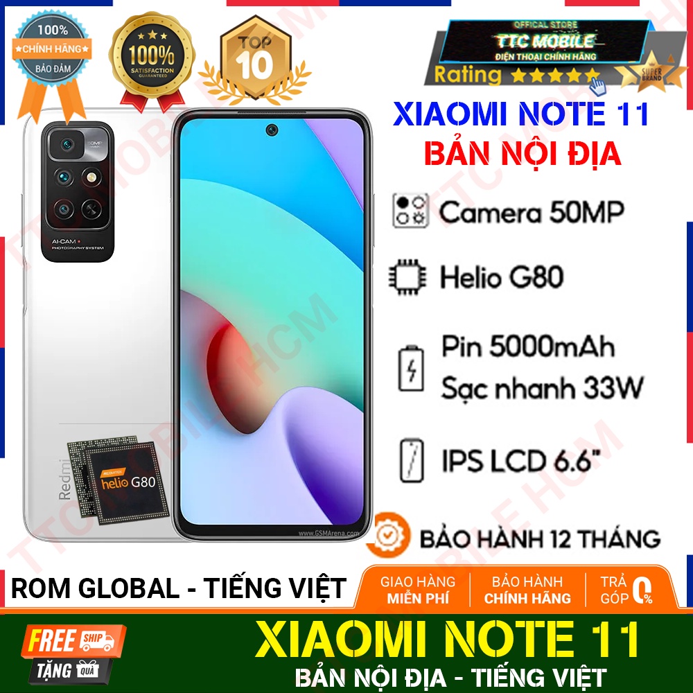Điện thoại Xiaomi Redmi Note 11 [4GB/128GB] [6GB/128GB] |MediaTek Helio G80 | BẢN NỘI ĐỊA TIẾNG ...