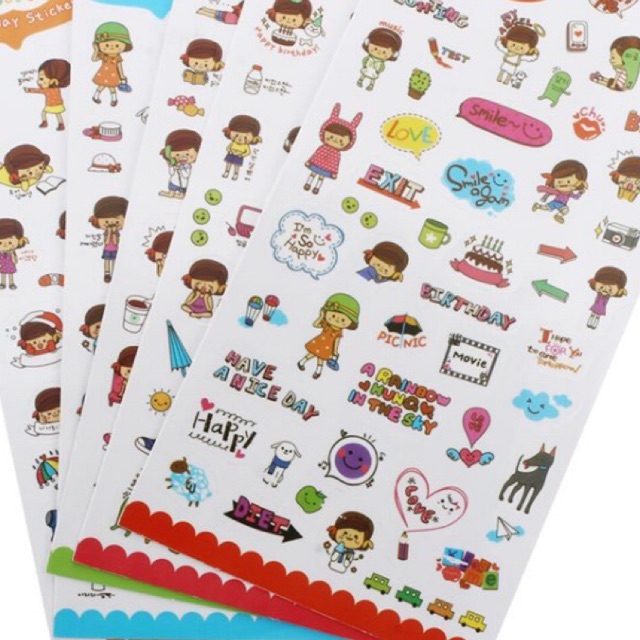 Sticker vui nhộn dùng trang trí sách vở | Shopee Việt Nam