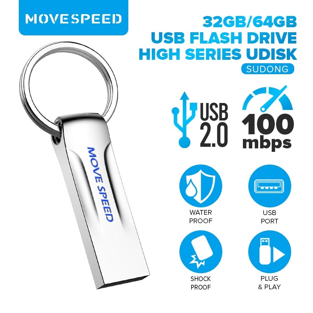 Usb 2.0 Move Speed 128GB/64GB/32GB siêu nhỏ vỏ kim loại - thẻ USB 2.0 ...