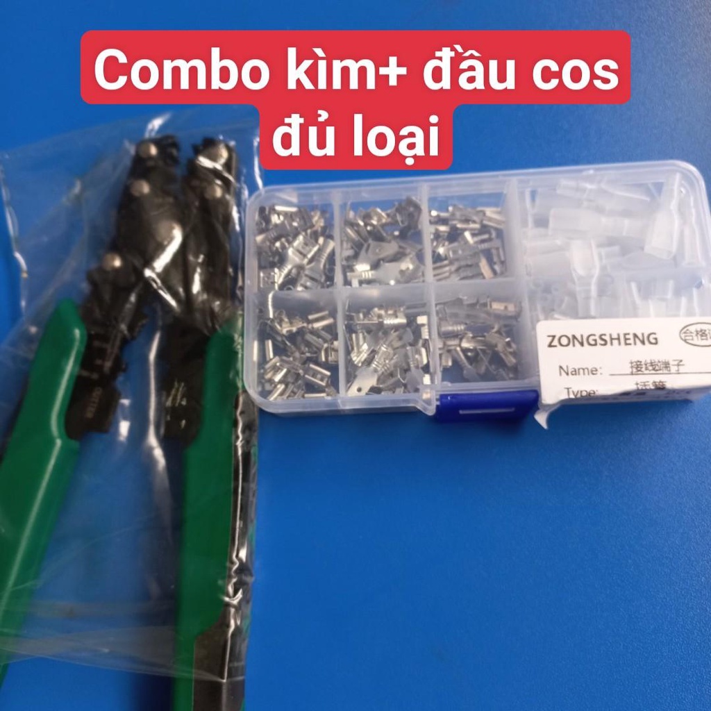 ️🔧 Combo Kìm Bấm Đầu Cos Xanh Đa Năng 1 Hộp Đầu Cos 28 48 63 Sửa Chữa Mọi Lúc Mọi Nơi