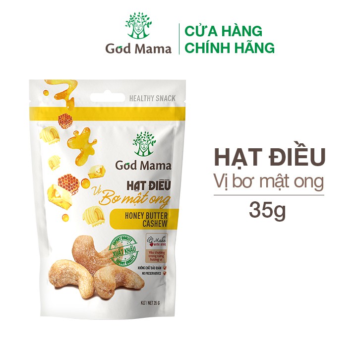 Hạt điều tẩm vị bơ mật ong God Mama 35g | Shopee Việt Nam
