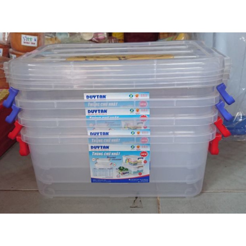 Thùng nhựa Duy Tân nhựa trong 45L - NO.0997, có nắp đậy, có khóa nắp, nhựa PP siêu bền đẹp, hàng ...