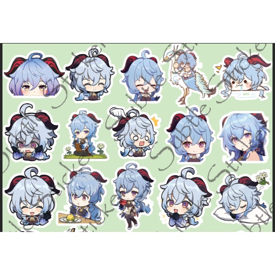 [Genshin Impact] - Set 10/15 Sticker Ganyu hinh dán chibi trang trí ...