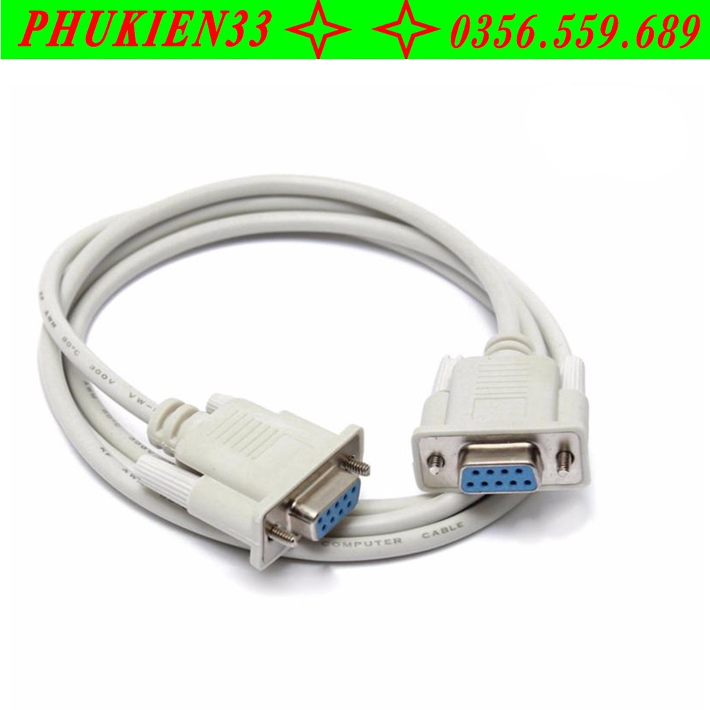 Cáp DB9 | Cáp RS232 , cáp com 9 chân 2 đầu âm nối chéo 2M | Shopee Việt Nam