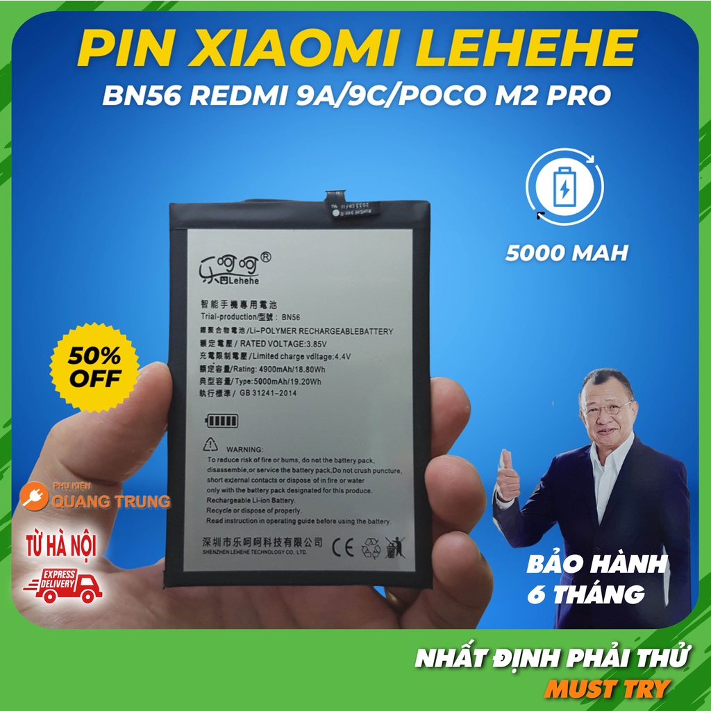 Pin xiaomi BN56 chính hãng Lehehe dành cho Redmi 9A/9C/XIAOMI POCO ...