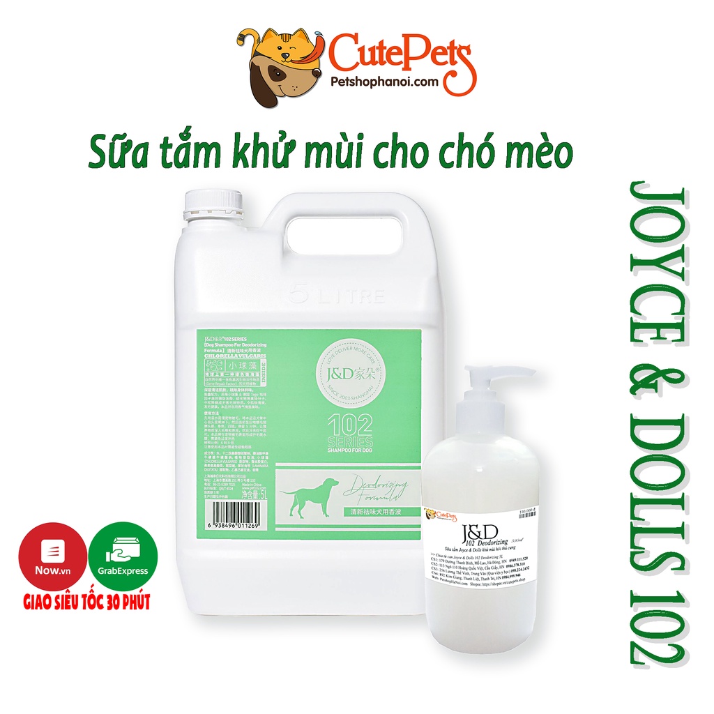 Sữa tắm Khử mùi hôi cho chó mèo Joyce & Dolls 102 can chai 500ml Deodorizing - Cutepets | Shopee ...
