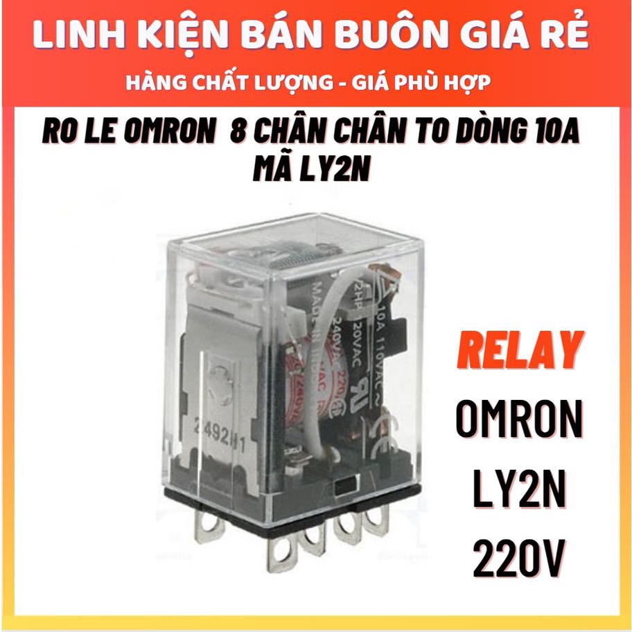 Relay trung gian LY2N 10A 12 - 220V 8 chân, relay 10A 8 chân, rơ le 220v10a 8 chân. rơ le 220V ...