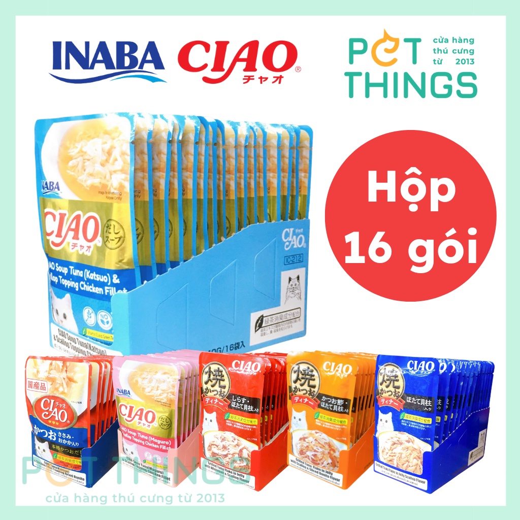 Hộp 16 gói Pate Ciao cho mèo 40g - 50g | Shopee Việt Nam