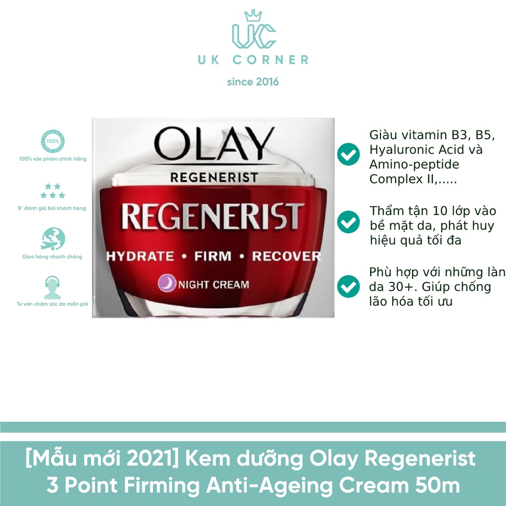 OLAY UK Kem dưỡng olay regenerist 3 point firming anti-ageing cream 50m ...