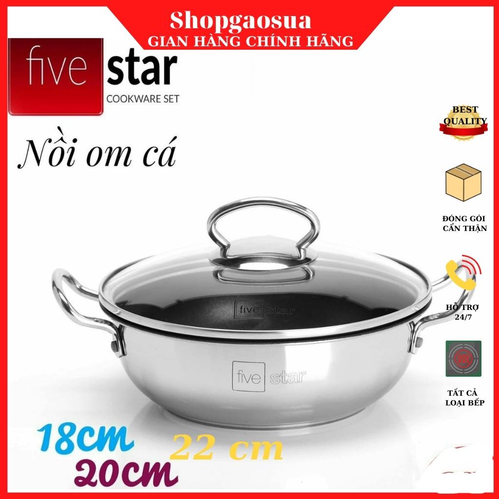 Nồi kho cá, nồi om cá 3 đáy chống dính Fivestar ( 18cm / 20cm / 22cm) ,inox 430 bảo hành 5 năm ...