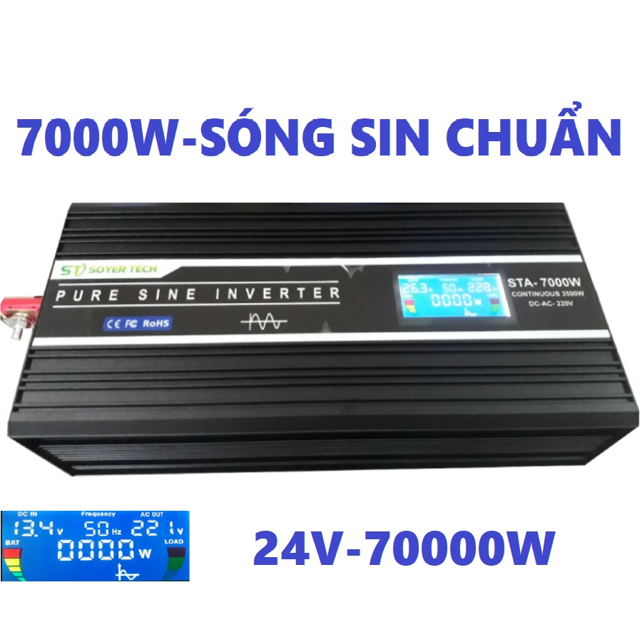 Bộ chuyển đổi điện Sin Chuẩn 7000W-Bộ Đổi Nguồn 12V/24V/48V sang 220V Sin Chuẩn 7000w-SOYER TECH ...