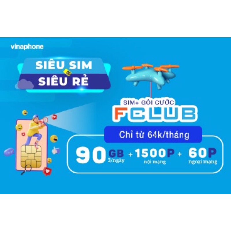 [SIM LÊN MẠNG CỰC RẺ] Sim Vinaphone FClub lên mạng kèm nghe gọi | Shopee Việt Nam