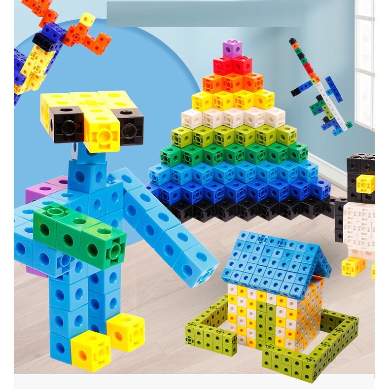 Linking cube blocks ( kèm decal number blocks) - Khối lập phương 10 màu ...