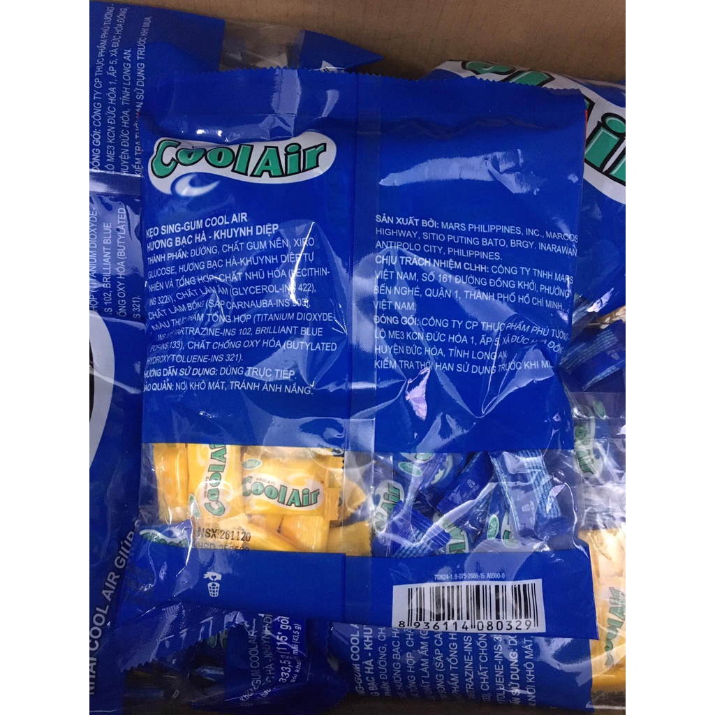Kẹo cao su coolair 319 gram ( 110 gói x 2.9g) - kẹo cao su mentos 112 ...