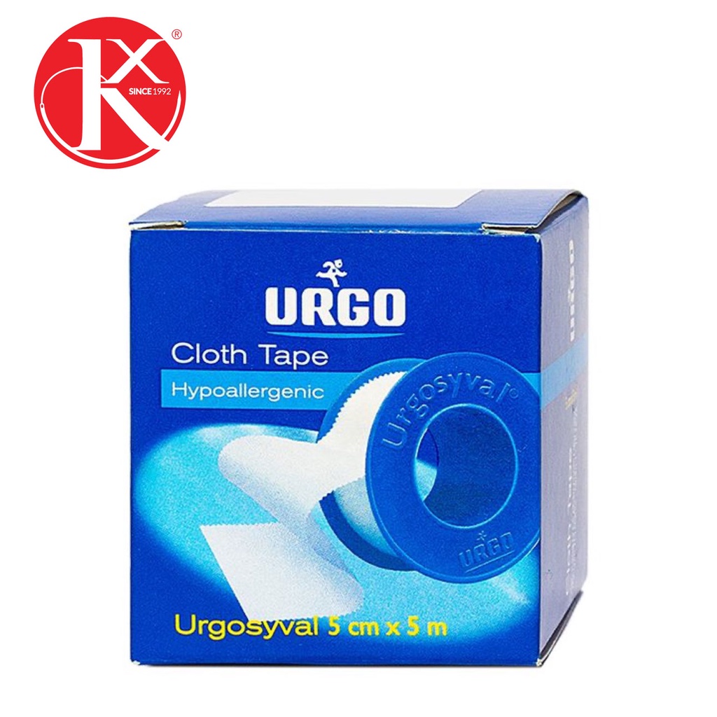 URGO SYVAL CLOTH TAPE HYPOALLERGENIC BĂNG KEO LỤA 5 CM X 5 M (hộp 1 ...