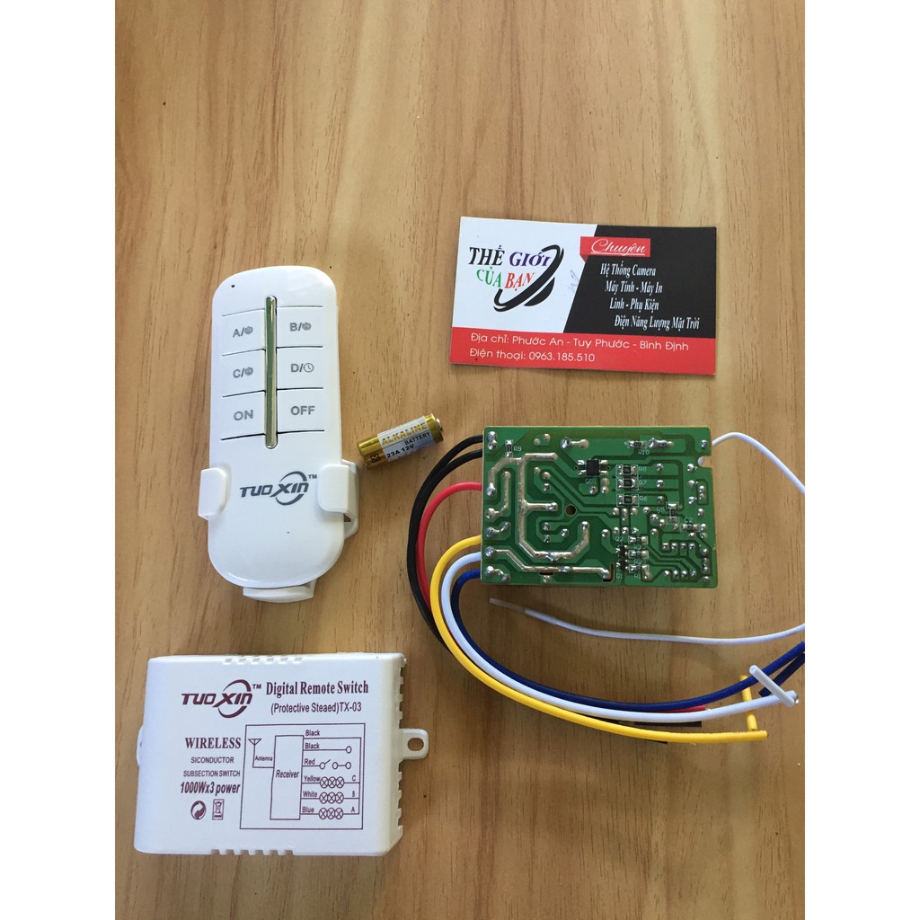 Bộ công tắc điều khiển từ xa 2 cổng TuoXin 1000W + Remote | Shopee Việt Nam