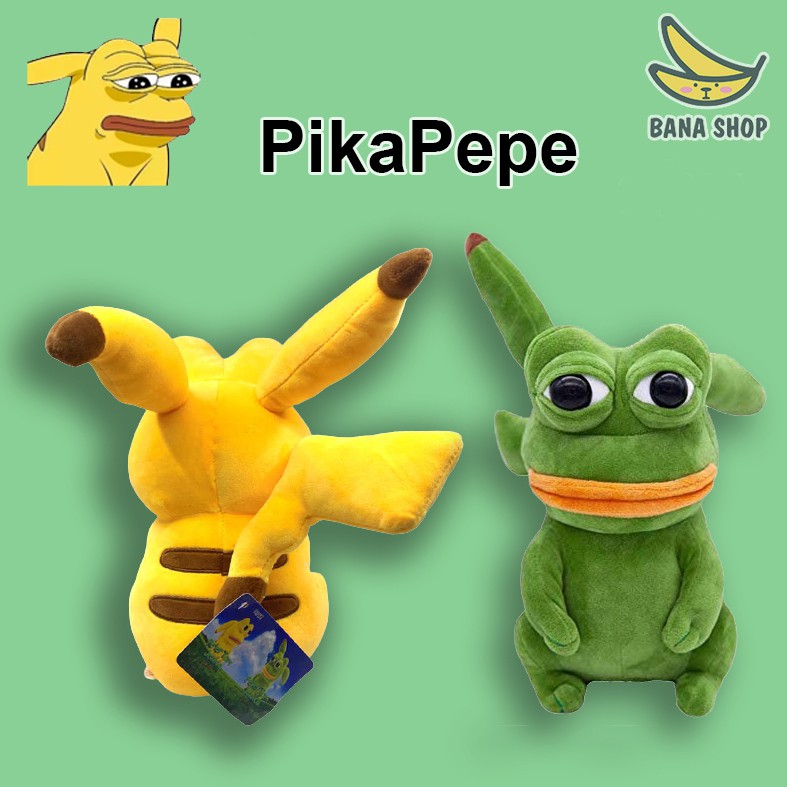 Gấu bông ếch xanh Pepe pikachu Pepepika Pekachu pika chê siêu bựa dành cho vozer | Shopee Việt Nam