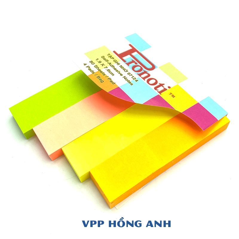 Giấy note dạ quang neon chia 4 màu Pronoti 07124 | Shopee Việt Nam