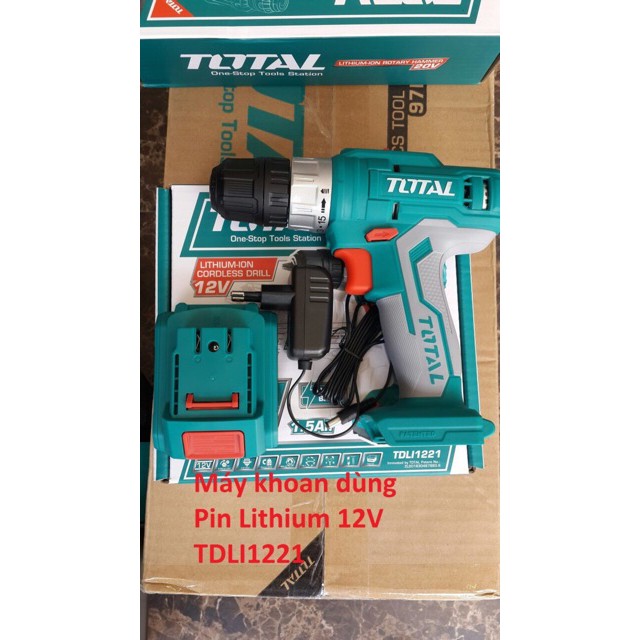 MÁY KHOAN PIN 12V TOTAL TDLI1221 [CHÍNH HÃNG] MÁY VẶN VÍT DÙNG PIN ...