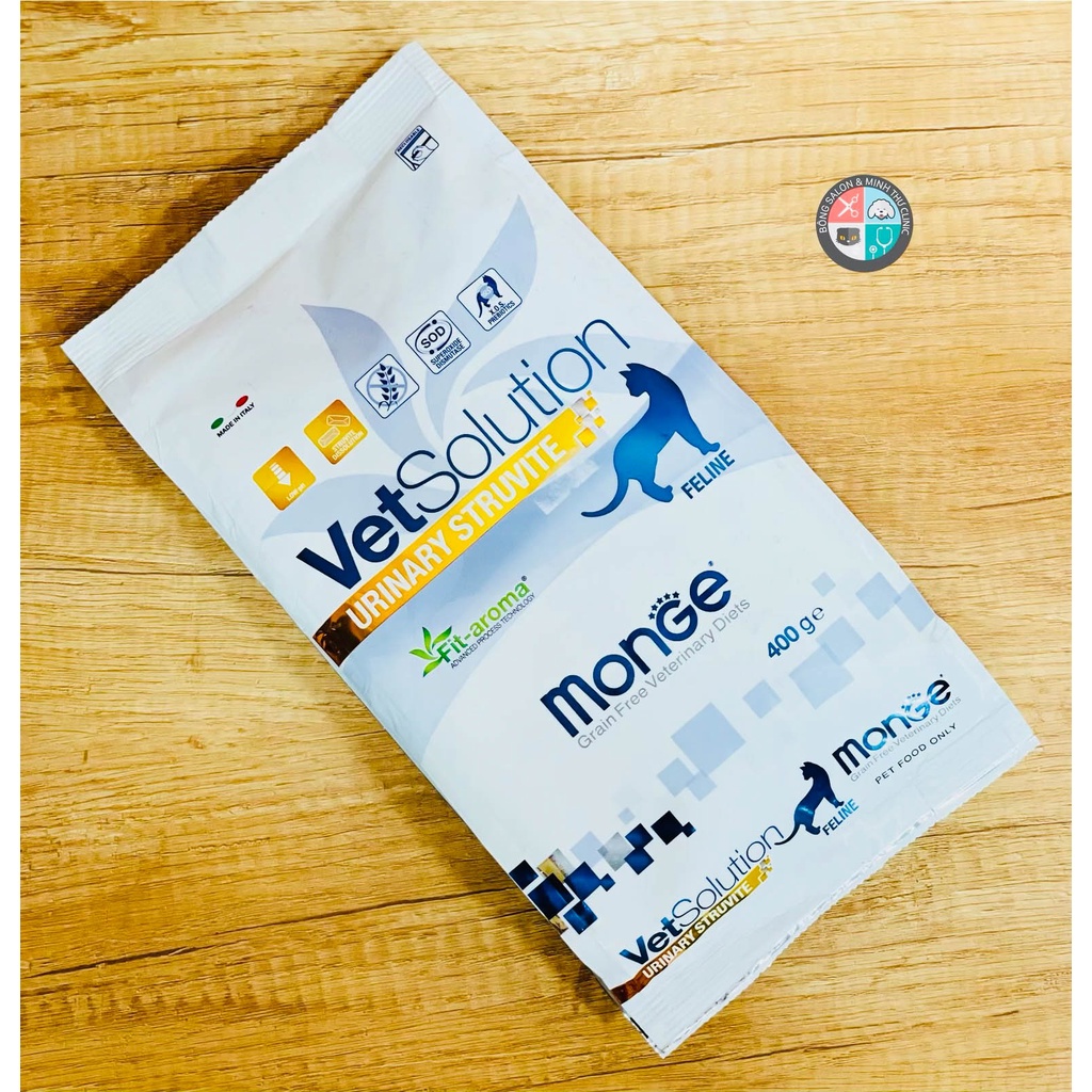 Thức Ăn Hạt Hỗ Trợ Tan Sỏi Struvite Cho Mèo - VetSolution Urinary Struvite Feline Monge (400G ...