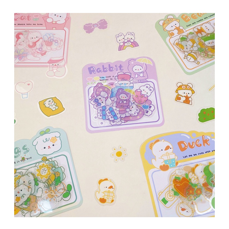 Bộ 30 Sticker Nhãn Dán Hoạt Hình Thú Cưng Không Thấm Nước | Shopee Việt Nam