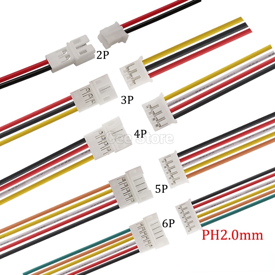 10 Đầu Nối Dây PH2.0 PH 2.0 Pitch 2.0mm JST 2P/3P/4P/5P/6P 20CM 26AWG | Shopee Việt Nam