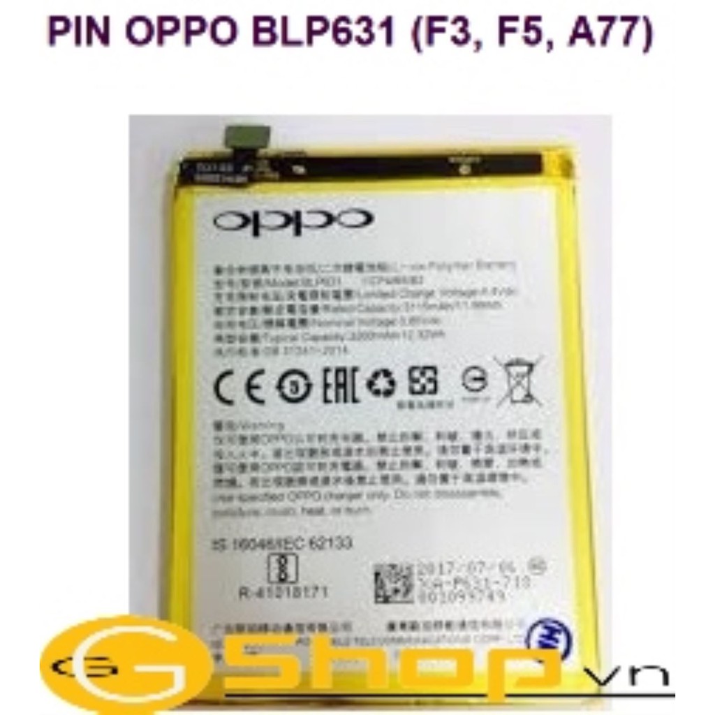 PIN OPPO BLP631 (F3, F5, A77) | Shopee Việt Nam