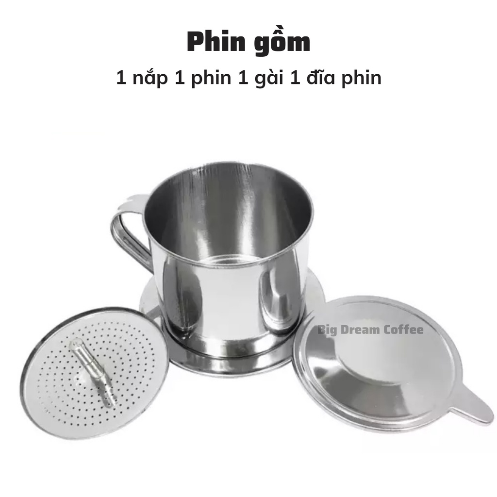 Phin pha cà phê nguyên chất Inox cao cấp 304 phin nhôm trung nguyên cafe Việt giữ hương vị đậm ...