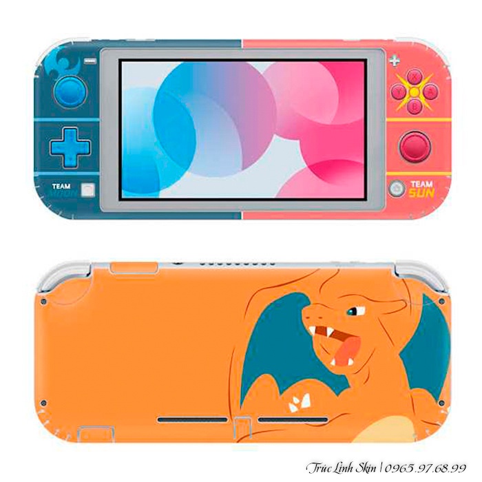 Skin decal dán Nintendo Switch Lite mẫu Pokemon Lizardon Mega (đã cắt ...