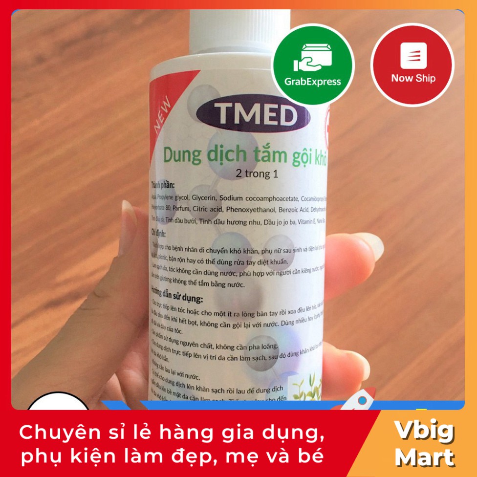 VB31 TẮM GỘI KHÔ 2in1, cho NGƯỜI BỆNH Tmed 200ml, bệnh nhân, trông ...
