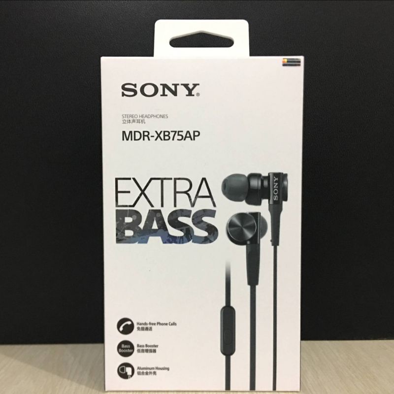 Tai Nghe Nhét Tai Extra Bass Sony MDR-XB75AP -Dây dù chống rối, Bass ...