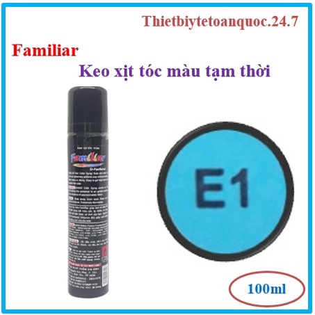 [Chính hãng] E1-Xanh dương-Gôm xịt màu tạm thời Familiar đủ màu 100ml ...