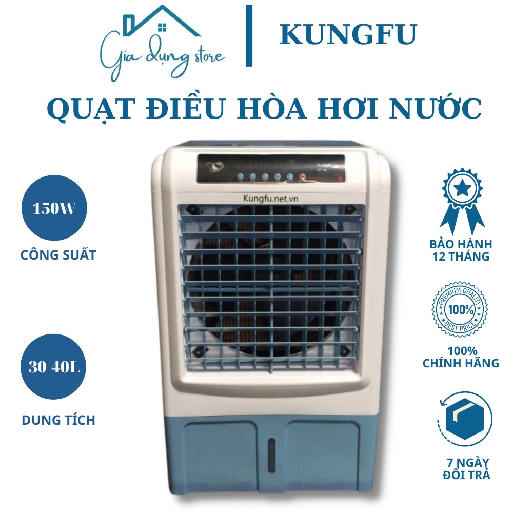 Quạt điều hòa hơi nước Kungfu, Máy làm mát không khí KUNGFU KF35C, công suất 350W, dung tích 30L ...