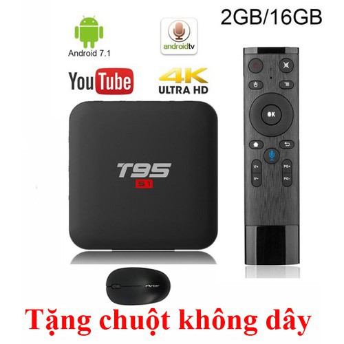Android TV Box T95 S1 2G+16G Tìm kiếm bằng giọng nói + Chuột không dây | Shopee Việt Nam