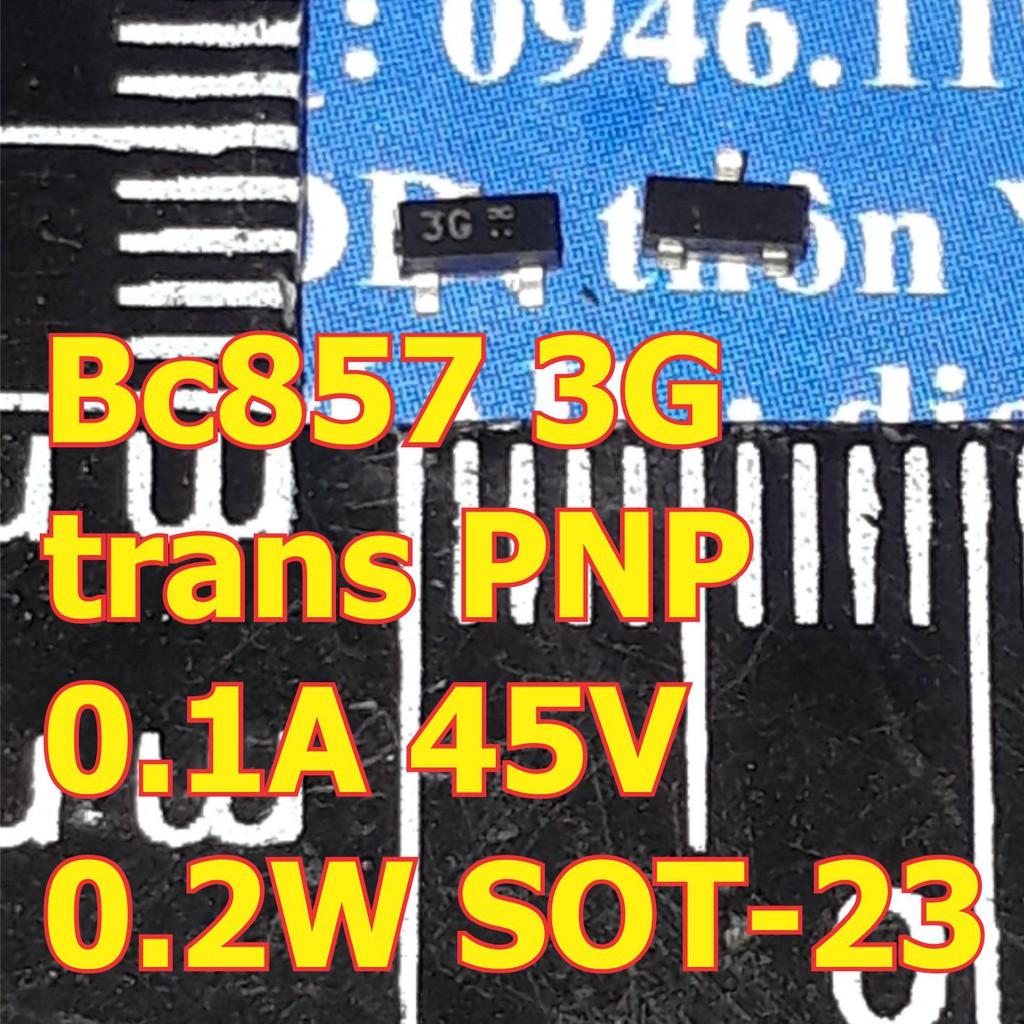 50 con BC857C BC857 SMD 3G transistor PNP 0.1A 45V 0.2W SOT-23 kde6351 ...
