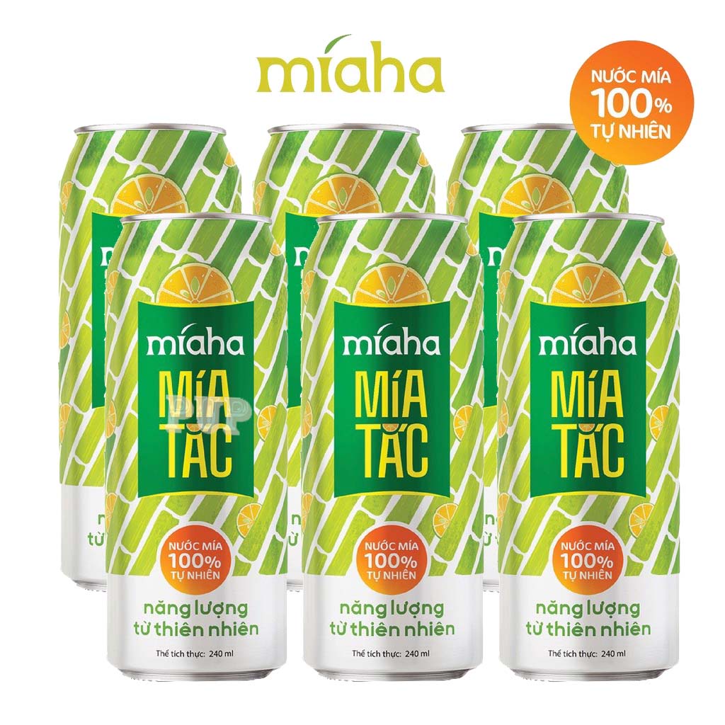 Lốc 6 Lon Mía Tắc 240ml Tự Nhiên MíaHa Dung Tích 240ml/Lon 100% Tự ...