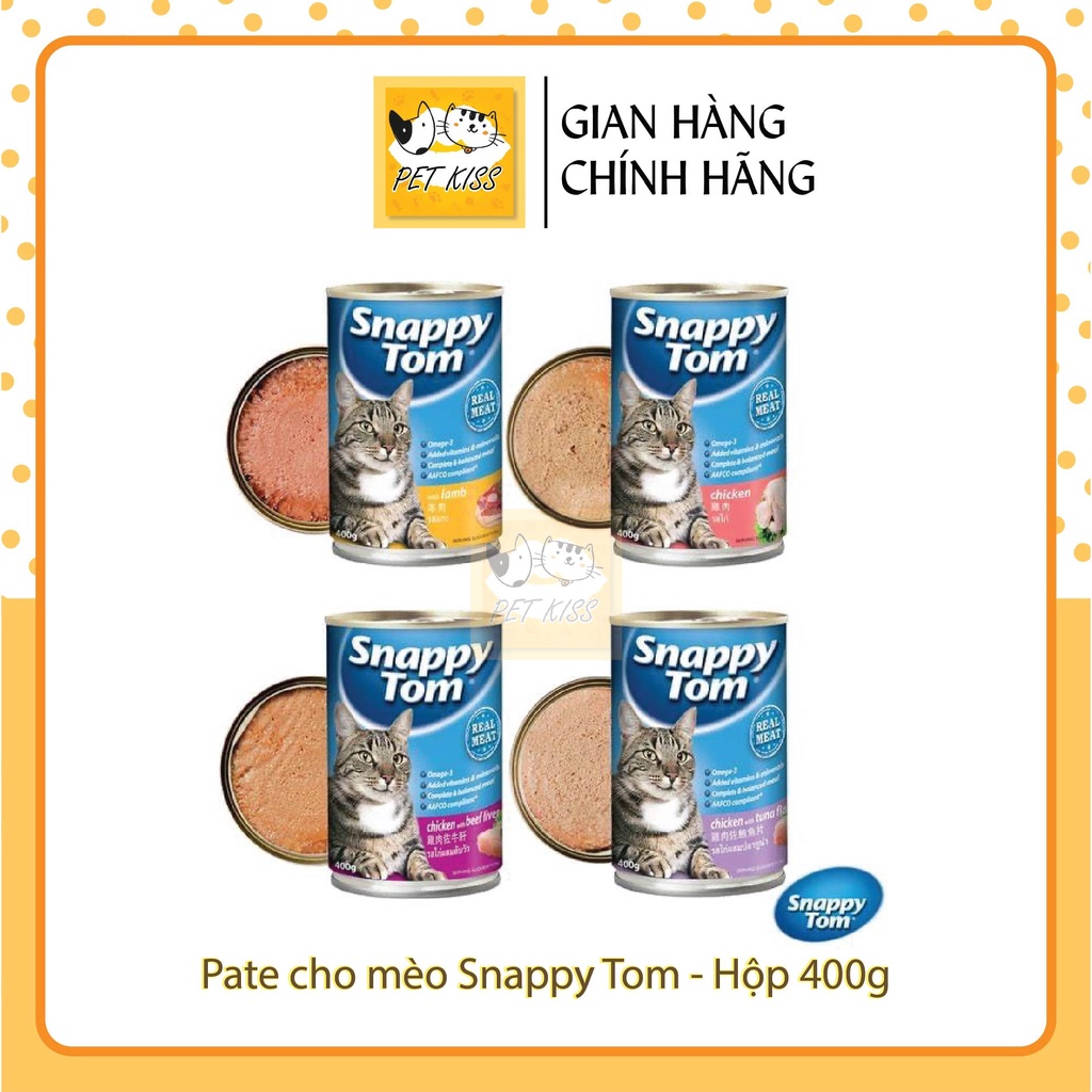Pate cho mèo Snappy Tom, lon 400 (Date 11/2024) | Shopee Việt Nam