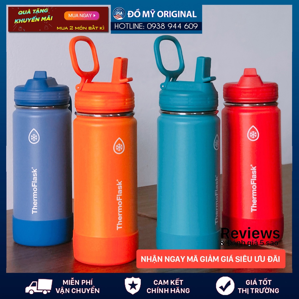 Bình giữ nhiệt Thermoflask Stainless Steel 474ml Hàng Nhập Mỹ Chất Liệu Thép Không Gỉ Giữ Nhiệt ...