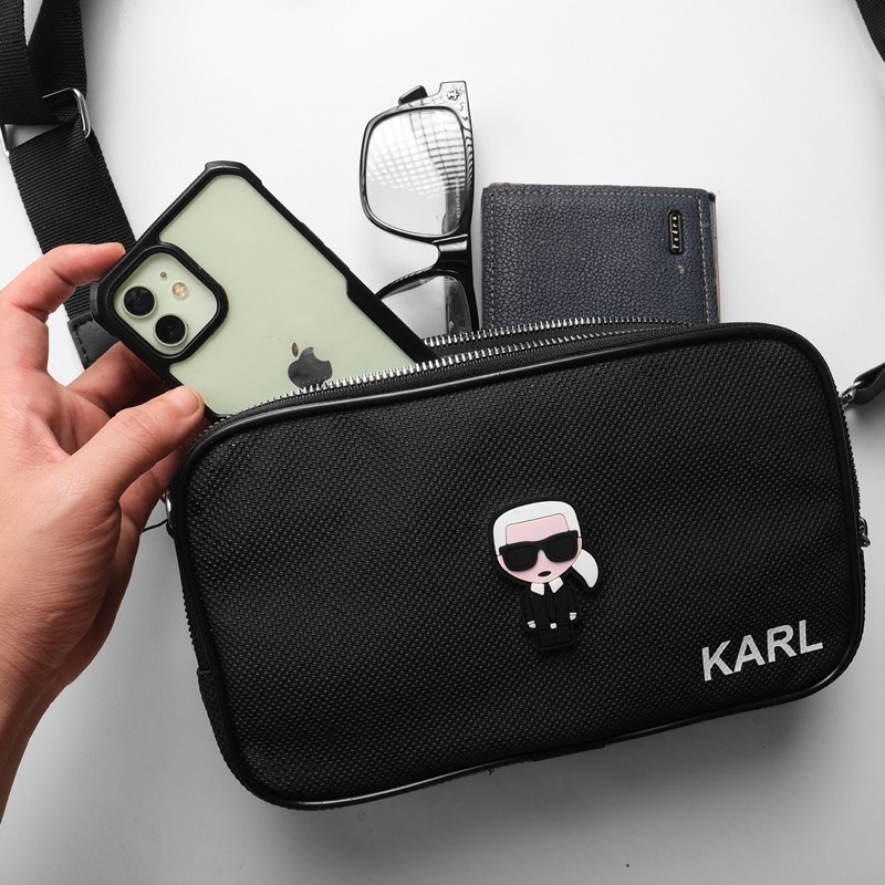 túi chéo sling Karl logo cao su nổi sành điệu hàng chống nước FULL TAG ...