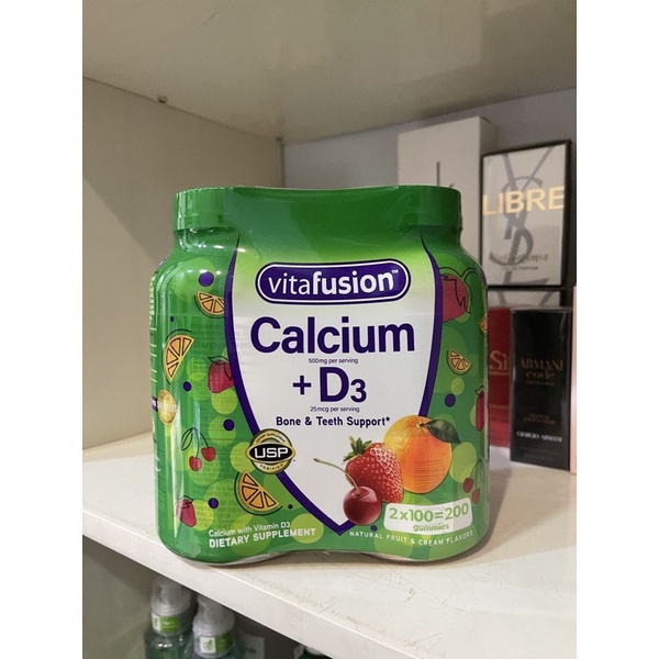 Kẹo dẻo bổ sung Canxi Vitafusion Calcium + D3 500mg 100 viên 1 hộp ...