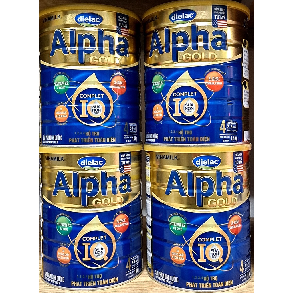 Sữa bột Alpha gold step 3/4 1kg4 (1400g) hộp thiếc | Shopee Việt Nam