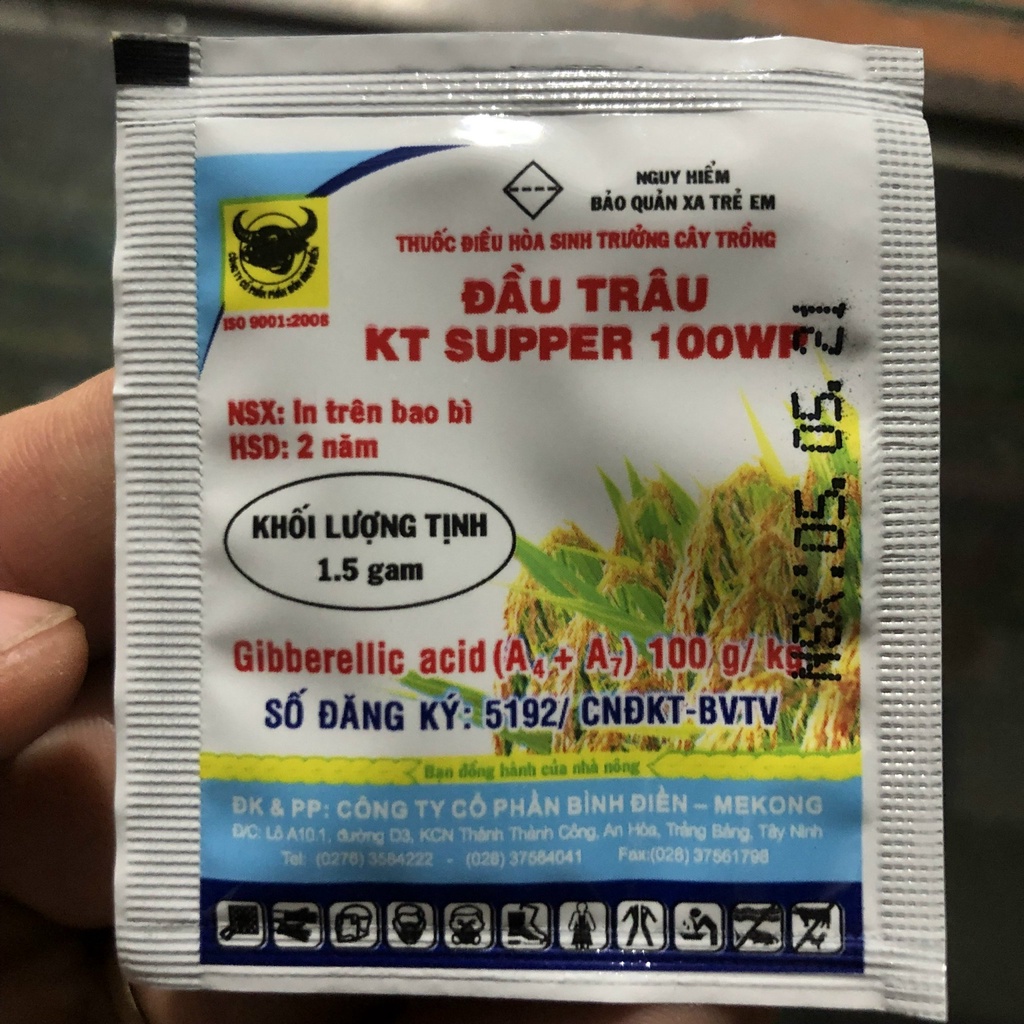 Đầu trâu KT Super 100WP (GA4+GA7) chất điều hòa sinh trưởng, gói 1.5gam longf1 | Shopee Việt Nam